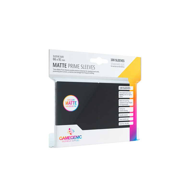 Gamegenic: Matte Prime Sleeves (Preto) - Playeasy
